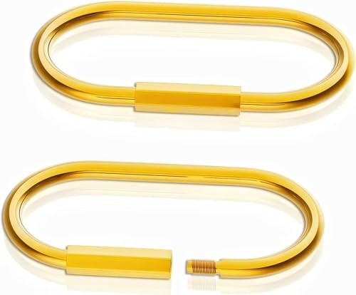 2pcs Gold Brass Key Ring - Screw Lock Clip Key Ring, Durable Simple ...