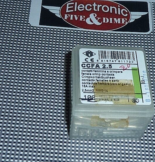 ILME CCFA 2.5 Female Crimp Pin CCE Series, Silver Plated 16A 14 AWG ...