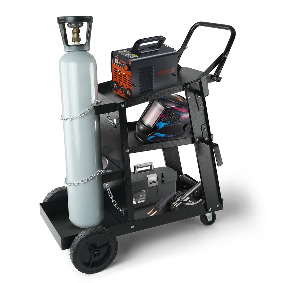 Welding Cart 3 Tiers 400 LBS Welder Welding Cart with 360° Swivel ...