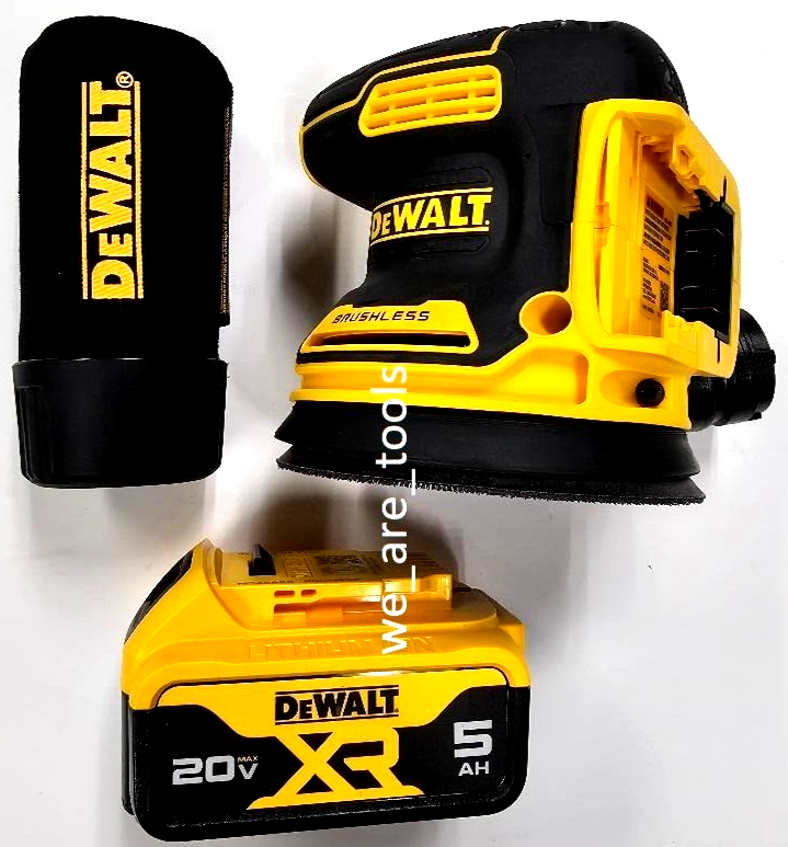 DeWalt DCW210 20V Cordless 5" Orbital Sander, DCB205 5.0 AH Battery 20 ...