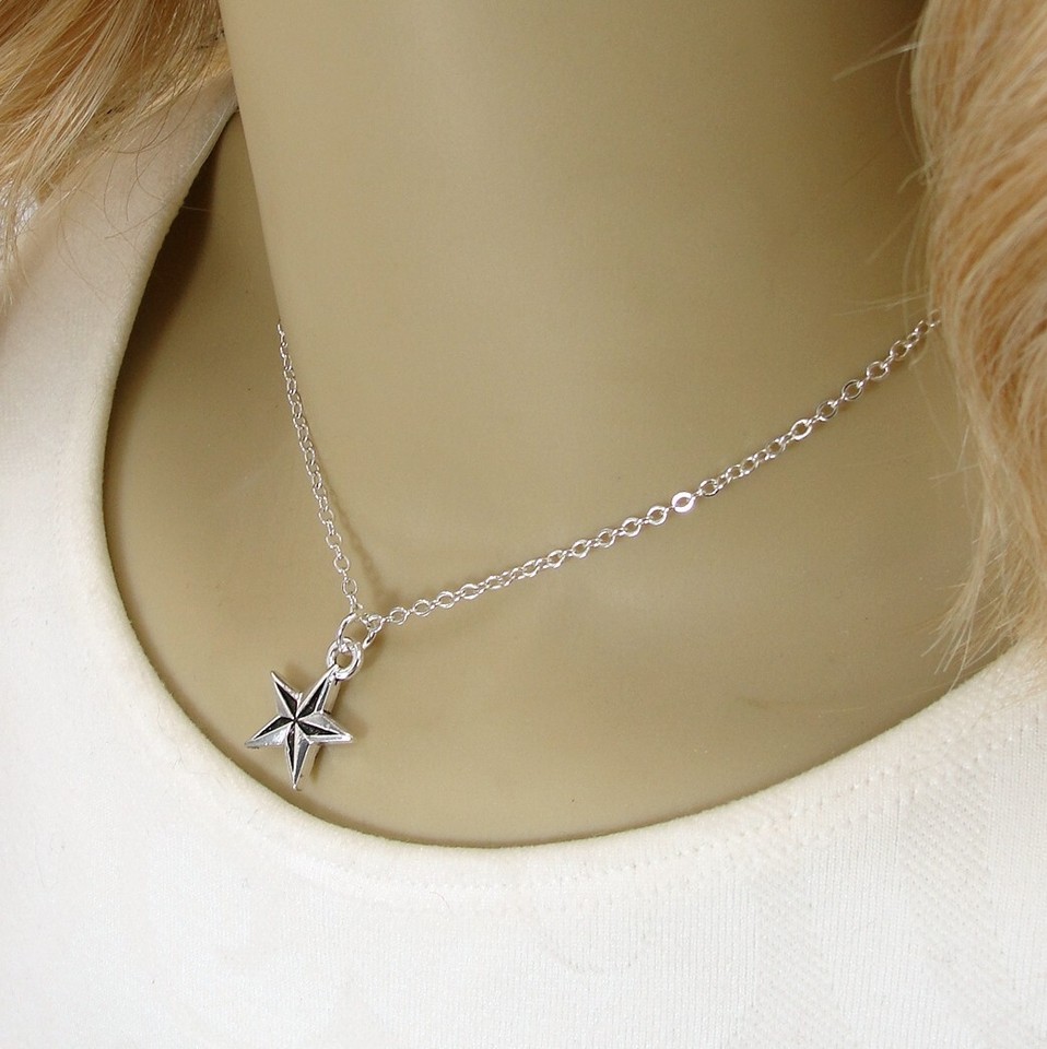 Silver Nautical Star Necklace - North Star Necklace - Sailor's Symbol ...