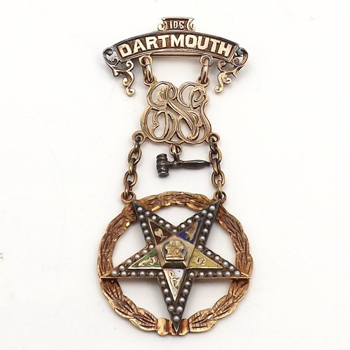 Vintage 10K Gold Dartmouth Order Of Eastern Star Past Matron Pearl ...