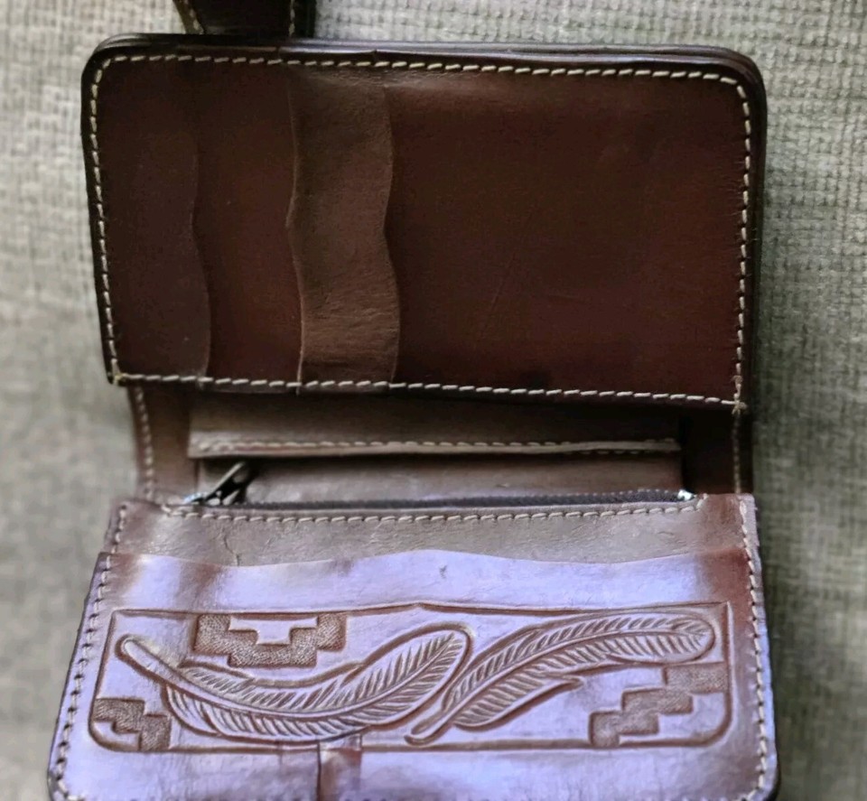 Indian Skull Wallet, Native American, Hand-Tooled Wallet, Biker wallet ...