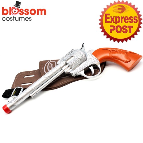 JDP146 Silver Toy Revolver Gun Holster Wild West Costume Cowboy ...
