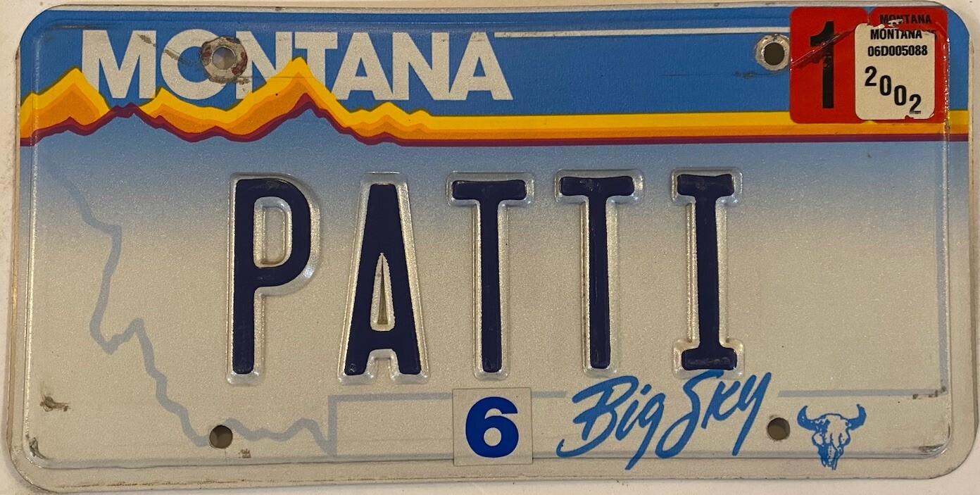 Vanity PATTI PATRICIA license plate Pat Patty Patsy Pattie Patrick Pati ...