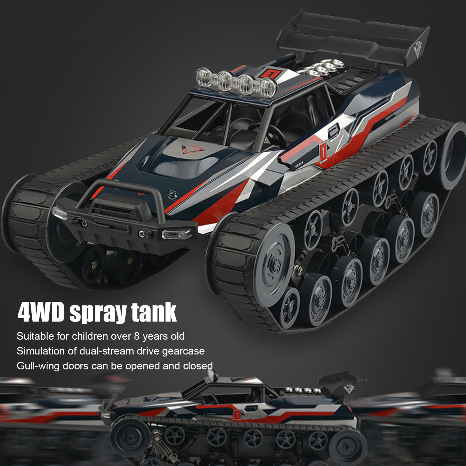 4WD High Speed RC Spray Tank Remote Control Drift Tank Car Crawler ...