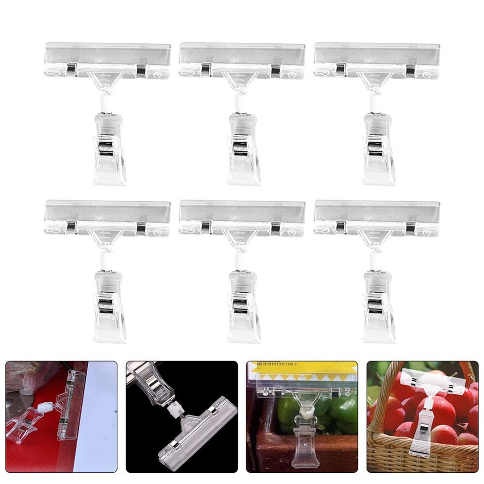 30 Pcs Price Tag Holder Clamp Sign Holders Display Clips for Retail ...