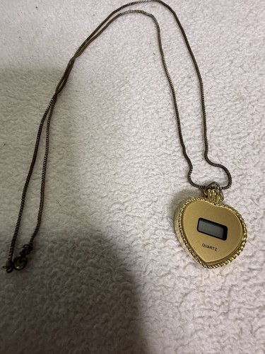 Vintage 1980's Jacques Carpentier Heart Quartz Digital Pendant Watch ...