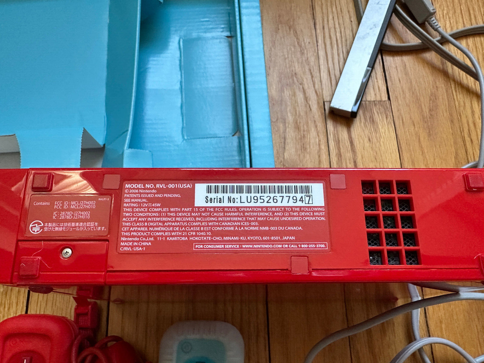 Nintendo Wii Red Console With Original Box TESTED - NO GAMES - 2 ...