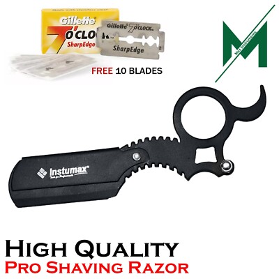 Finger Insert Handle Barber Shaving Razor Edge Cut Throat Beard ...