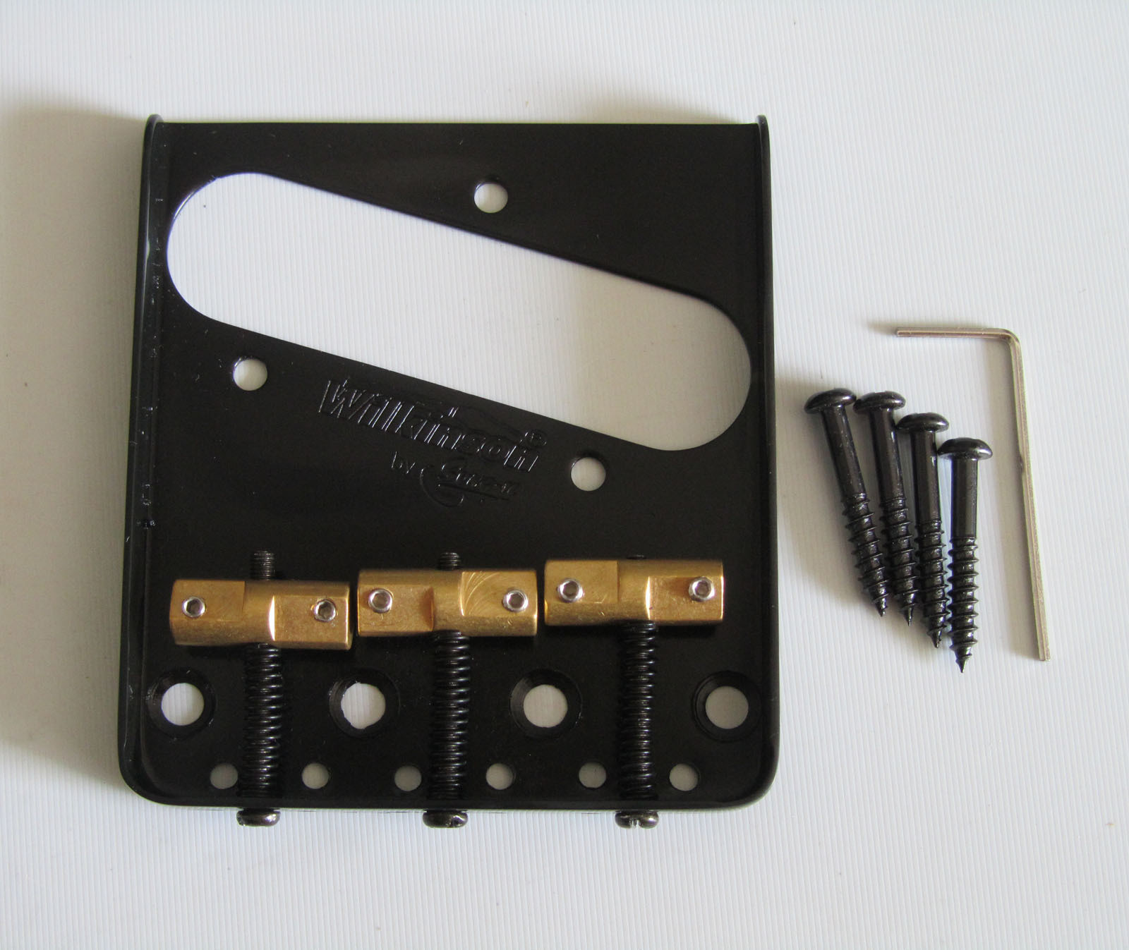 Wilkinson WTB Vintage TELE ASHTRAY Bridge Black w/ Brass Compensated ...