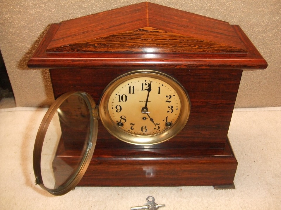 An nice SETH THOMAS DING - DONG strike ADAMANTINE mantle clock working ...