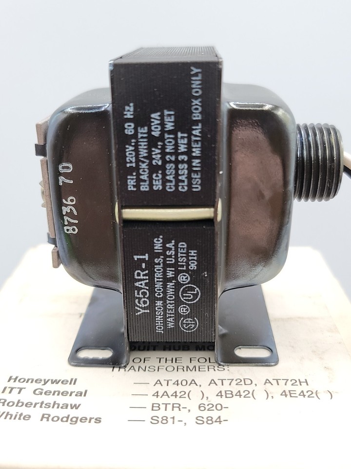 Johnson Controls Y65AR-1 Dry Type Baso 40 VA. Transformer 996-406 ...