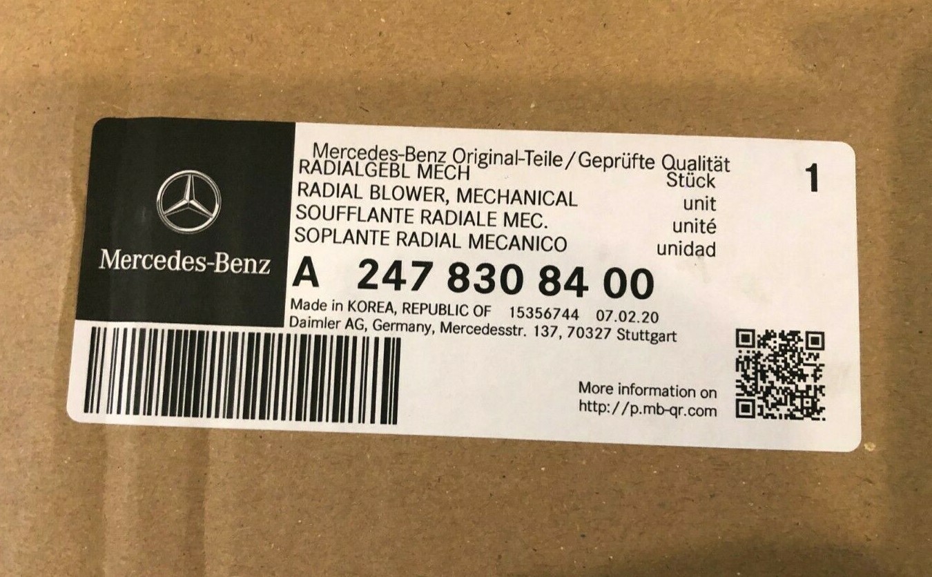 2020 MERCEDES CLA250 CLA45 A220 BLOWER MOTOR, PART# 2478308400, GENUINE ...