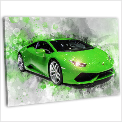 Lamborghini Canvas Print Framed Abstract Watercolour Painting Art ...