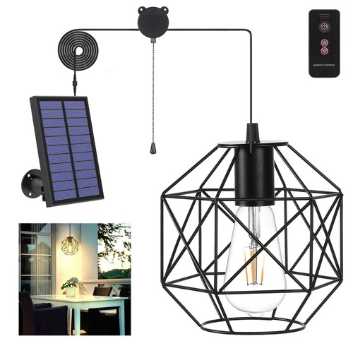 Solar Pendant Lights Outdoor, Waterproof Metal Solar Hanging Lights ...