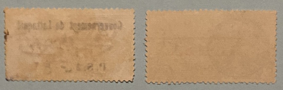 France Middle East Alaouites Latakia 2 Different Types Revenue Stamps ...