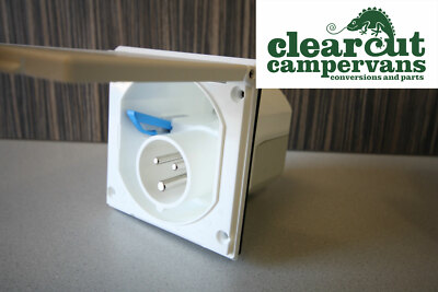 240v Electric Hook-up Inlet Box for Campervan - White, Mains Hook-up ...