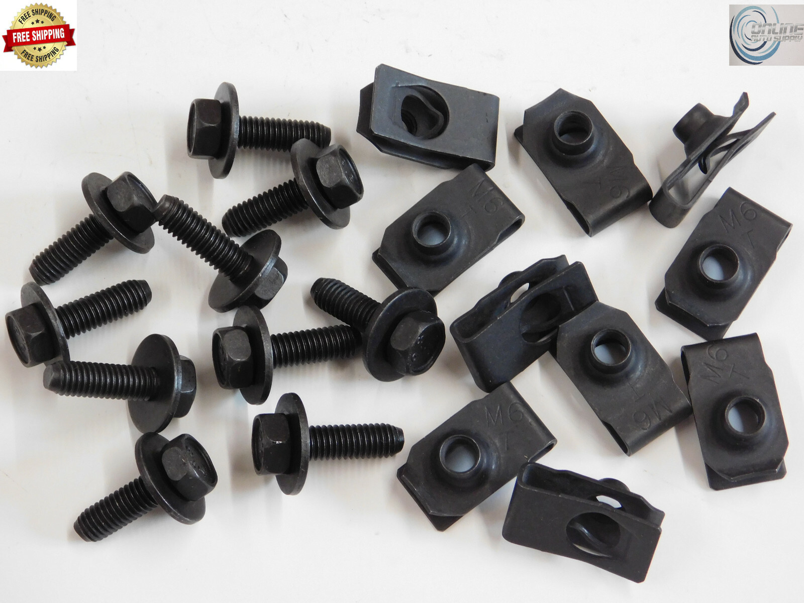 GM Truck Body Bolts & U-nut Clips- M6-1.0 x 20mm- 10mm Hex- 20 pcs ...