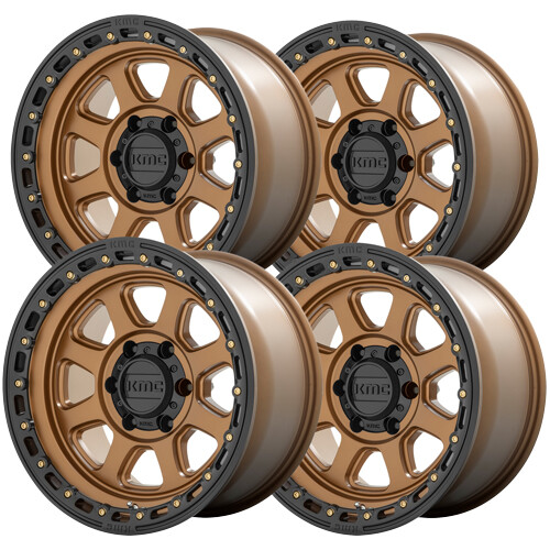 (Set of 4) KMC KM548 Chase 18x9 5x150 +18mm Bronze Wheels Rims 18" Inch ...