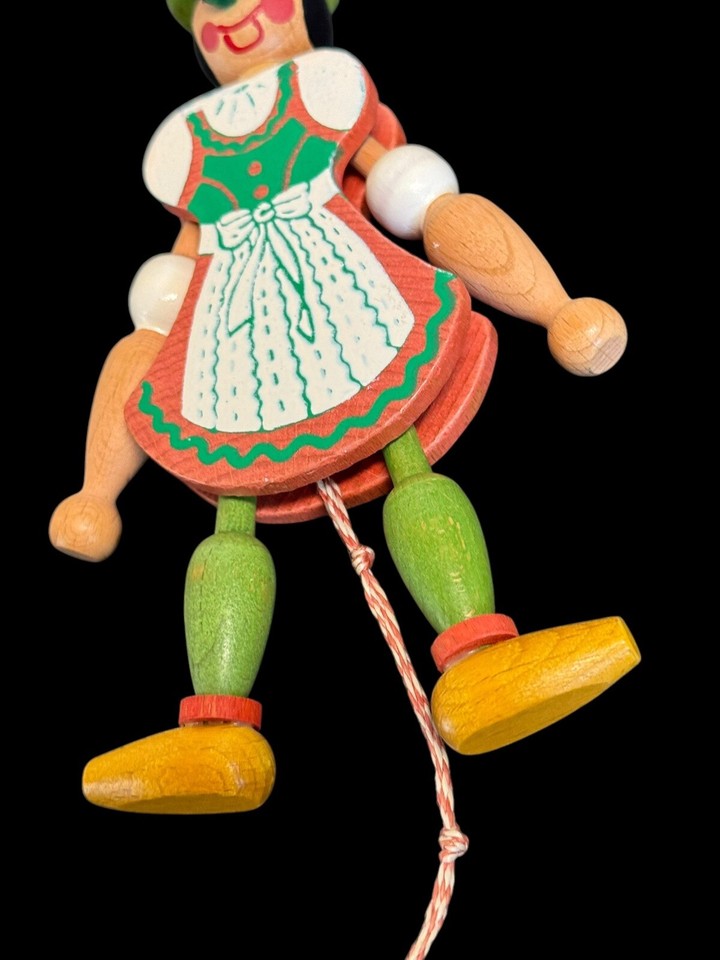 Jumping Jack Ornament Toy Austria Wood Christmas Tree Decor 7" Girl | eBay