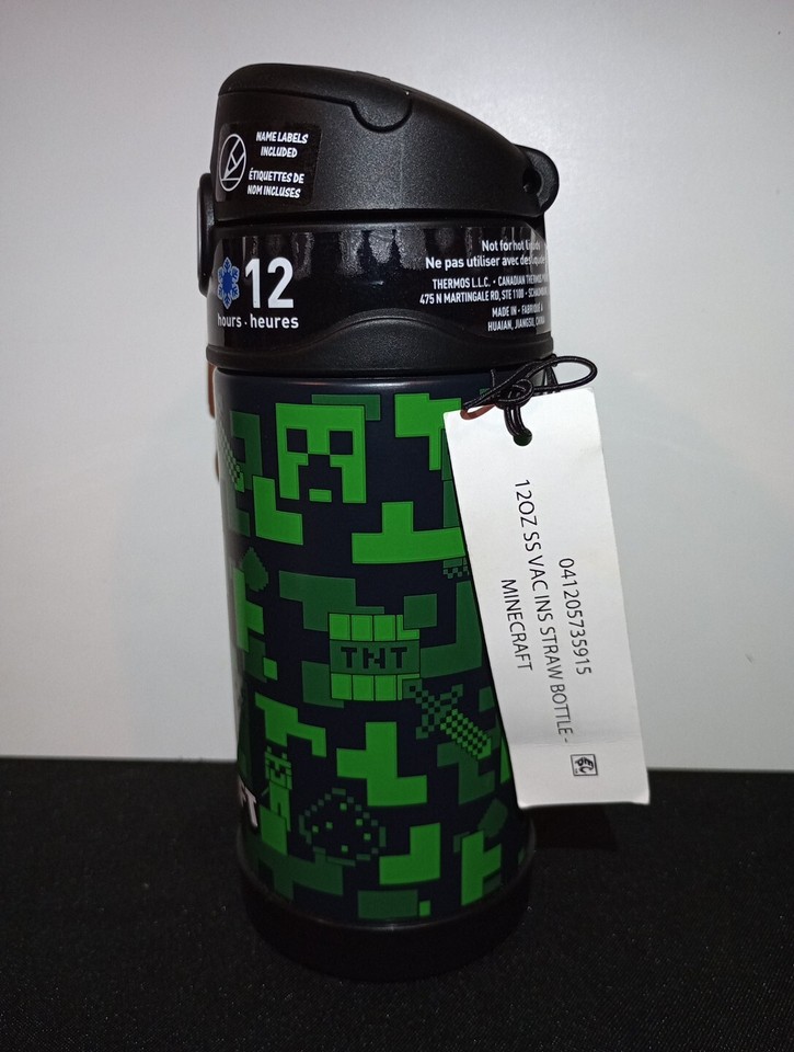 Thermos Minecraft Kids Stainless Steel Vacuum Insulated Funtainer Straw ...