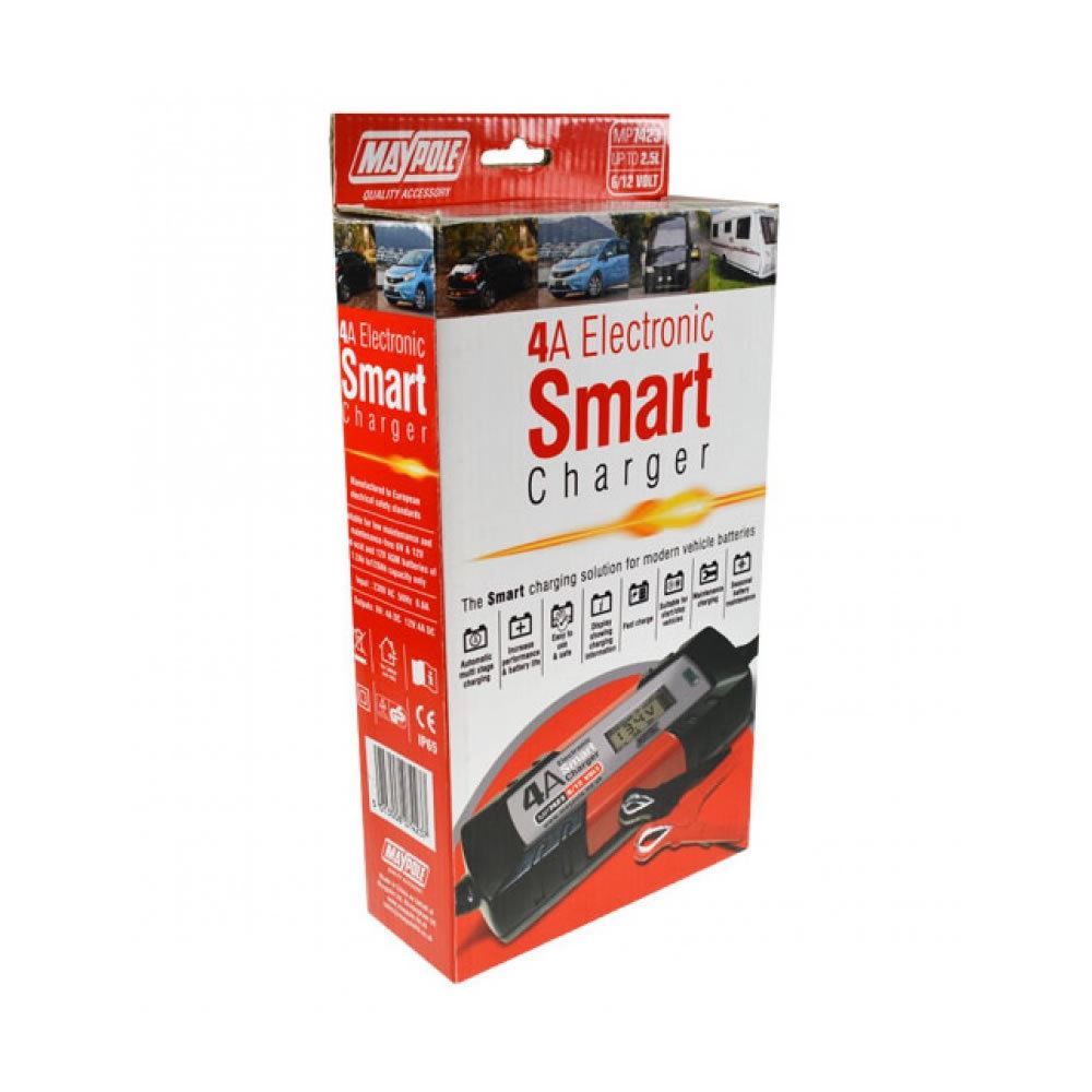 MAYPOLE 7423 Electronic Car Battery Charger Smart Fast Trickle Pulse ...