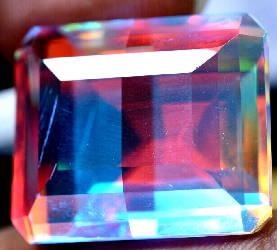 60.95 Ct Natural Rainbow Color Mystic Quartz GGL Certified Untreated ...