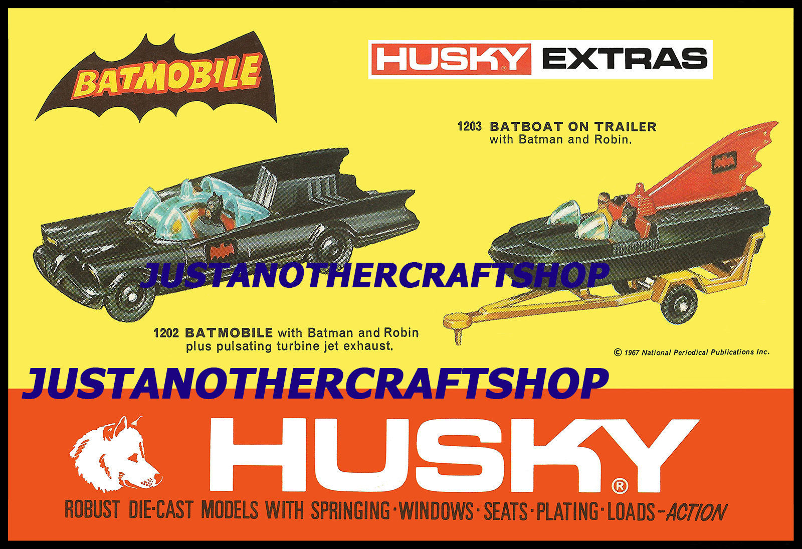 Corgi Husky Juniors Batmobile Batboat A3 Poster Advert Leaflet Sign ...