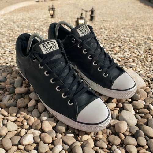 Converse Mens Size 12 All Star Leather Shoes Black Chuck Taylor Low ...