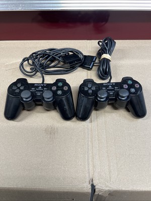 Lot Of 2 Sony PSP 2 Black Wired Analog Dualshock 2 Controller SCPH ...