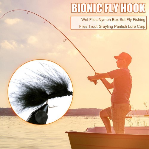 - 40 Pcs Fly Fishing Flies Kit with Dry/Wet Flies Fishing Lures Vivid ...
