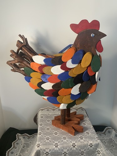Unique Handmade Hand Painted Multicolored Chicken Hen Rooster | eBay