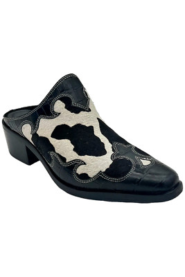 Donald Pliner Mindy Calf Suede Womens Slip On Mule Bone/Black | eBay