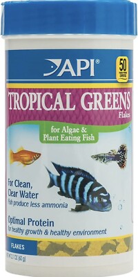 API TROPICAL GREENS FLAKES Tropical Fish Greens Flakes Fish Food 2.1 ...
