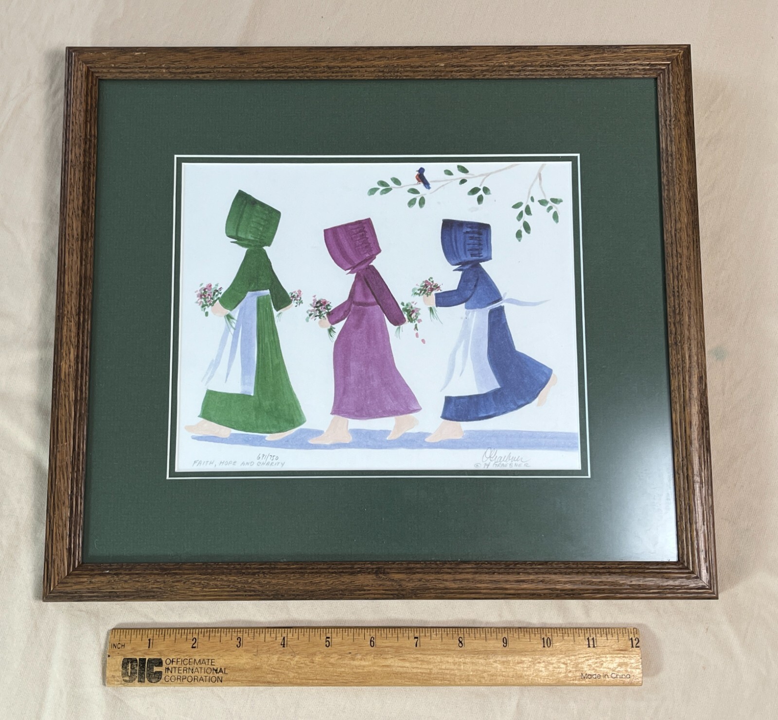 DIANE GRAEBNER Art Print Amish Faith Hope & Charity - Signed Numbered ...