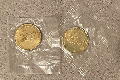 Two Sunoco Millennium Coin Series Coins #5-Telephone, #10-Milennium ...