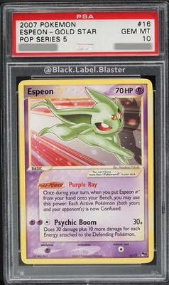 2007 Pokémon Gold Star Espeon Pop Series 5 Card #16 - PSA 10 - GEM MINT ...