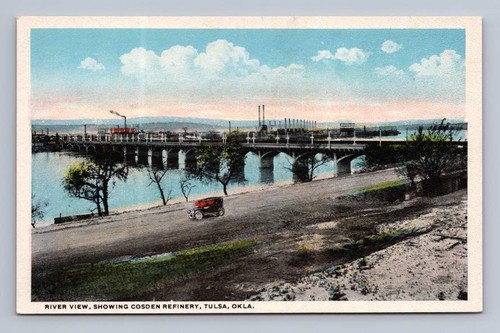 Arkansas River & Cosden Oil Refinery TULSA Oklahoma Antique Postcard ...