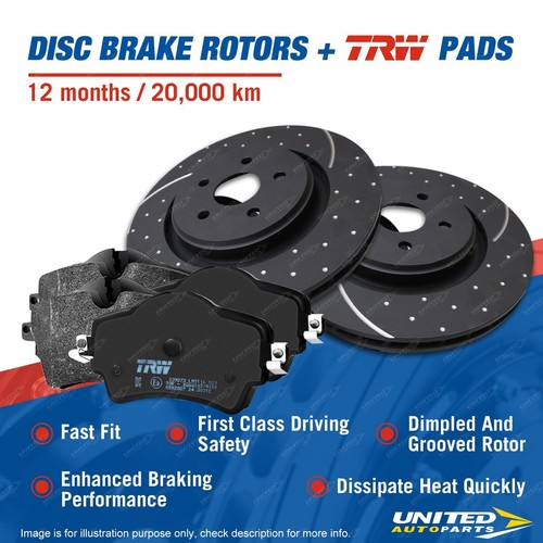 Rear Slotted Brake Rotors Pads for Mercedes Benz SLK 200 300 R170 R171 ...