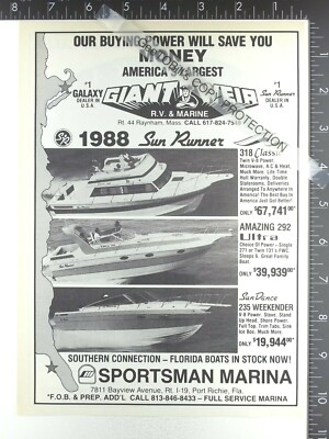1988 AD for Sun Runner Dance Ultra 292 318 3000 Classic 235 Weekender ...