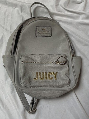 Juicy Couture Women's Grey Gold Embellished Logo Front Top Handle Mini ...