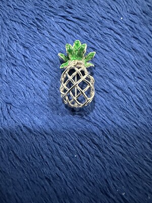 Vtg Wells Sterling Silver 925 Enamel Pineapple Brooch/Pin | eBay