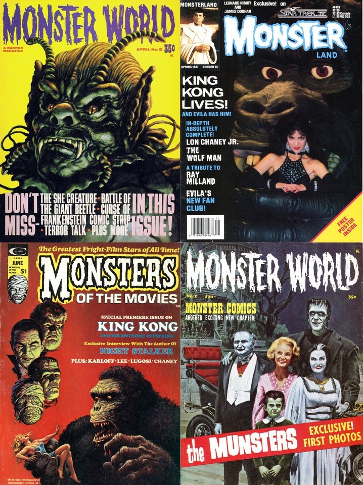 78 Old Issues of Assorted Monsters Horror Scary Fantasy Film Magazines ...