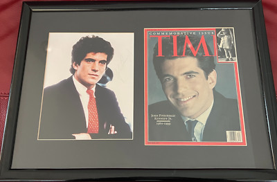 JFK Jr Autographed 8' x 10" Photo Framed w/Time Magazine Commemorative ...