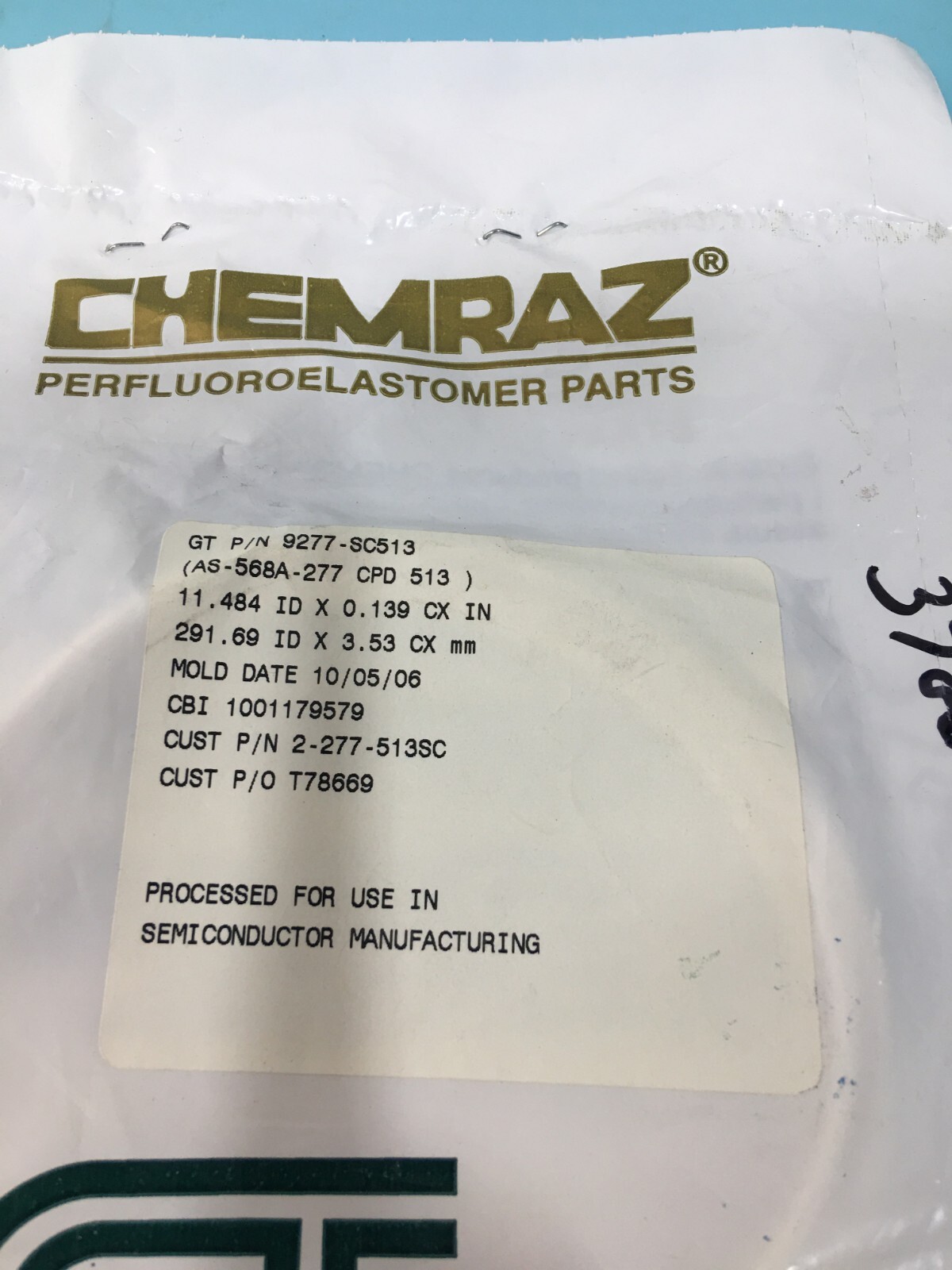 CHEMRAZ 9277-SC513 O-RING, AS-568A-277 CPD 513, 2-277-513SC, 115999 | eBay