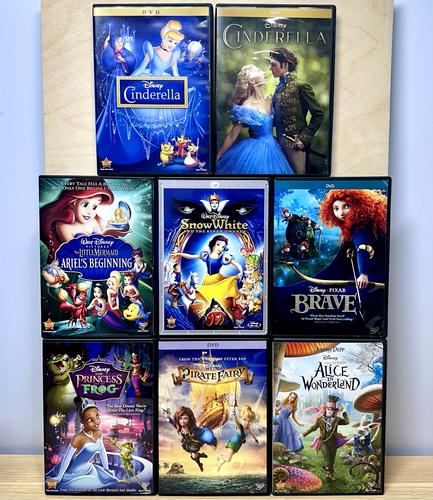 Lot of 8 Disney Princess DVDs – Animated & Live Action Movies ...