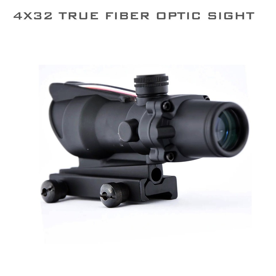 ACOG 4x32 True Fiber Optics Red Cross Illuminated Tactical Hunting ...