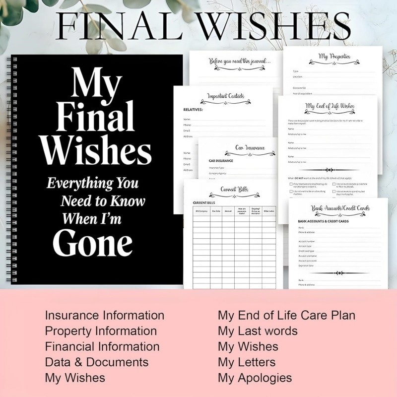 My Final Wishes Planner Organizer, Everything You Need to Know When I'm ...