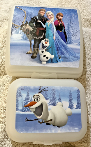 NEW DISNEY FROZEN TUPPERWARE SANDWICH & SNACK CONTAINERS ELSA ANNA ...